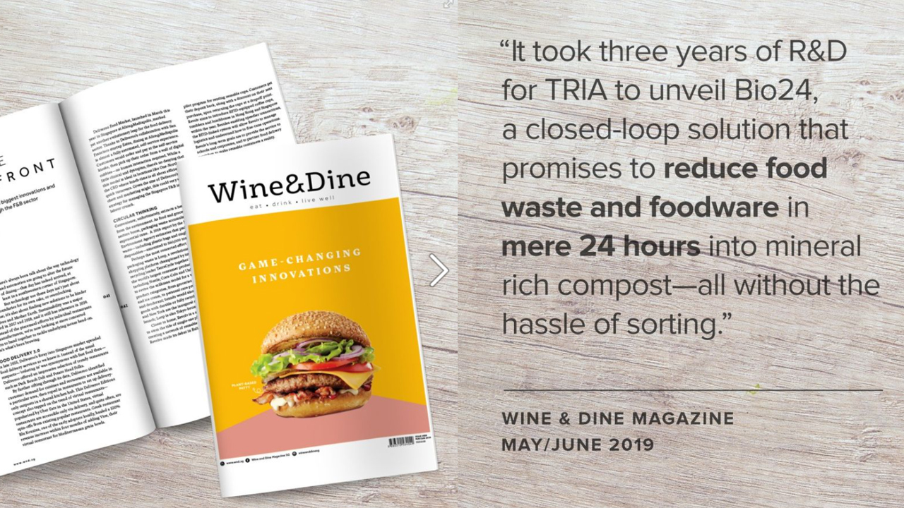 Feature in Wine & Dine Magazine – TRIA